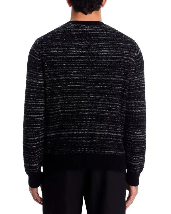 Vince Marled Stripe Crewneck Sweater - Black Medium
