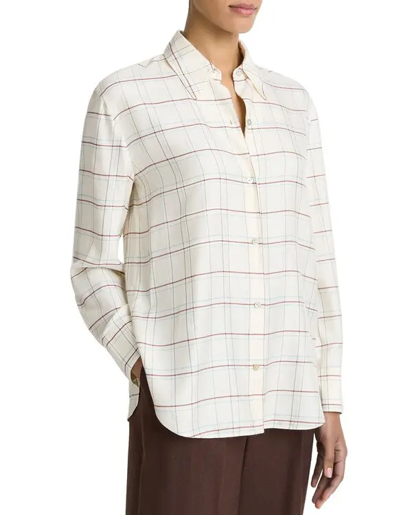 Vince Checked Plaid Button-front Shirt