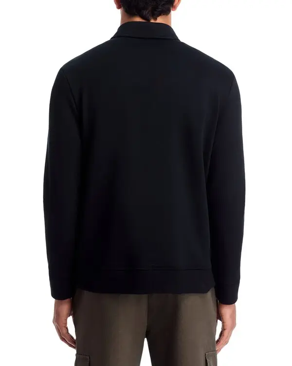 Vince French Terry Long Sleeve Zip Polo Shirt