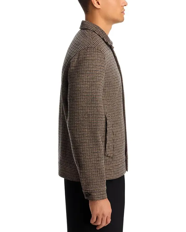 Vince Houndstooth Bomber Jacket - Dark Roast