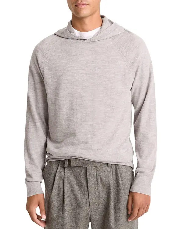 Vince Merino & Cashmere Pullover Hoodie - Heather Grey