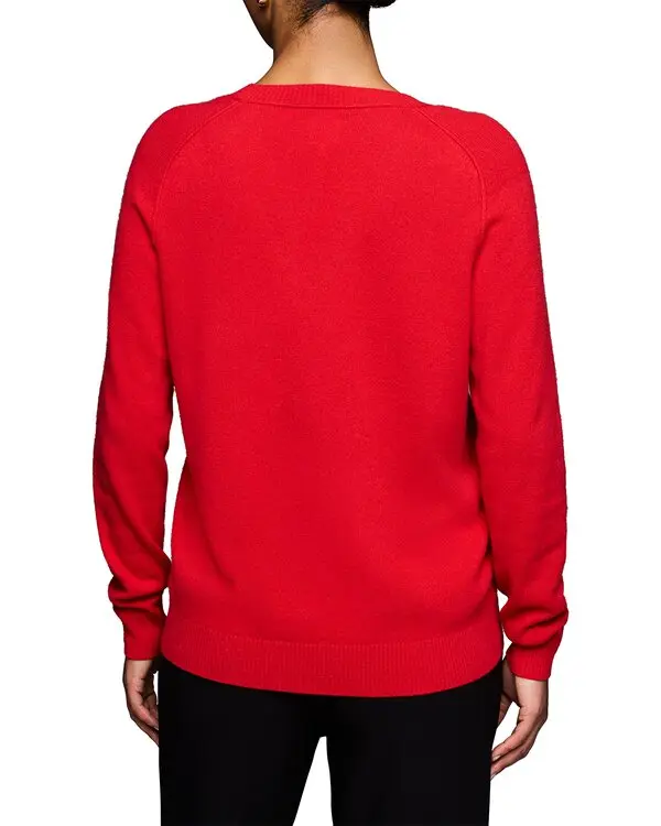 NIC+ZOE Luxe Cashmere V-neck Sweater - Scarlet