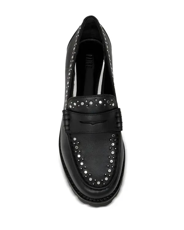 Paige Ellis Studded Leather Loafers