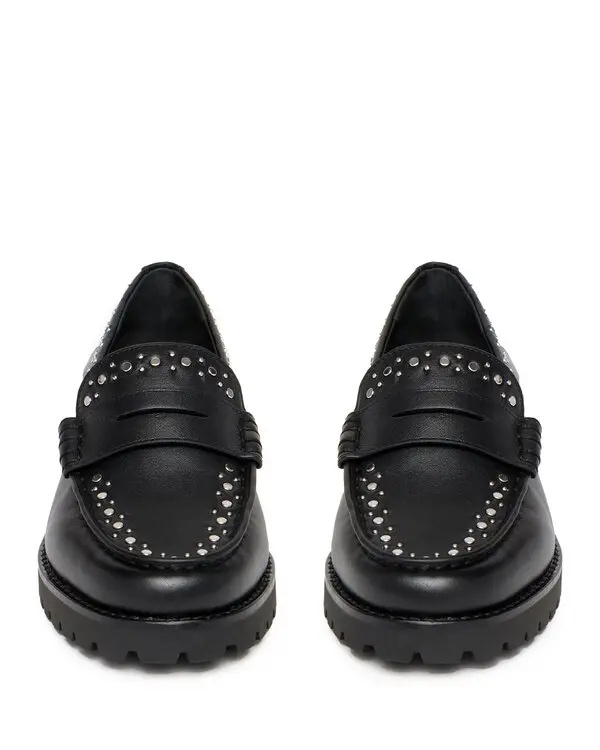 Paige Ellis Studded Leather Loafers