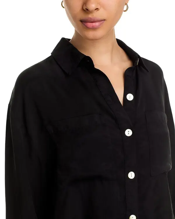 Bella Dahl Wide Hem Cropped Button-down Shirt
