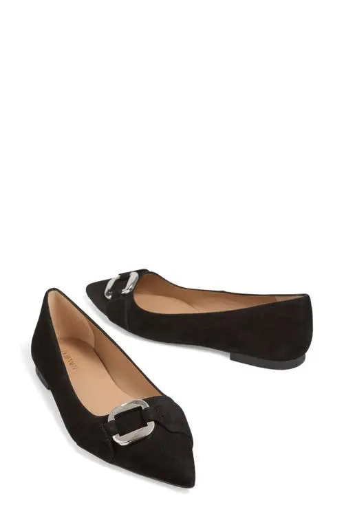 LK BENNETT Ethel Pointed Toe Flat - Black