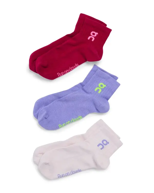 On Logo Mid Socks Pack - Orchid/comet