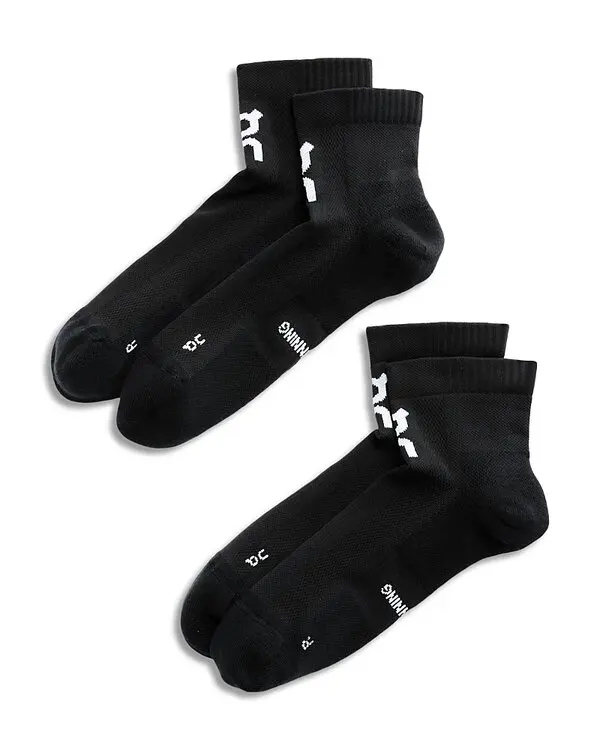 On Core Run Mid Socks, Pack Of 2 - Black