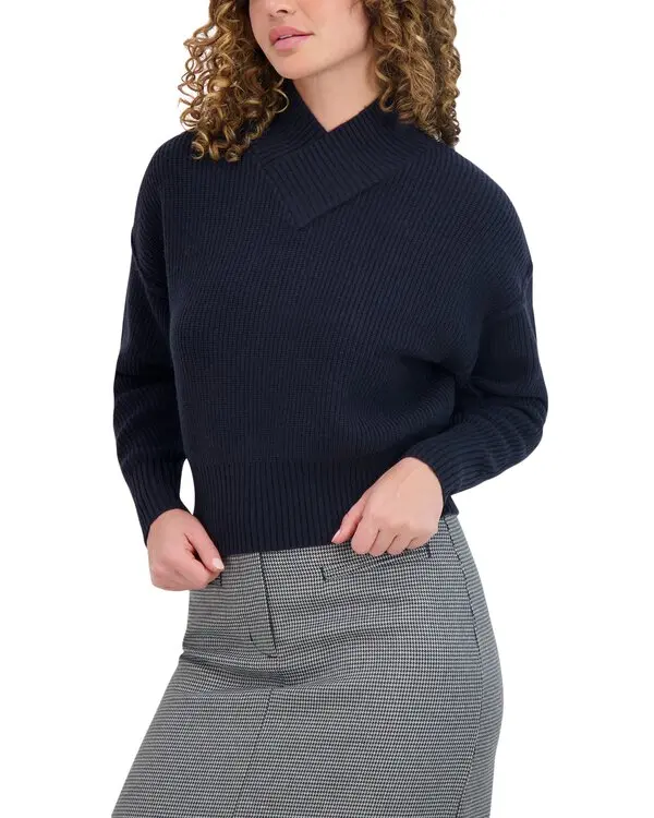 POINT Chunky Knit Pullover Sweater - Navy