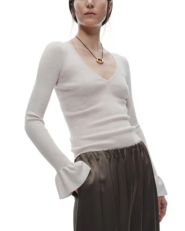 SAINT ART Watson Wool Ruffle Knit Sweater