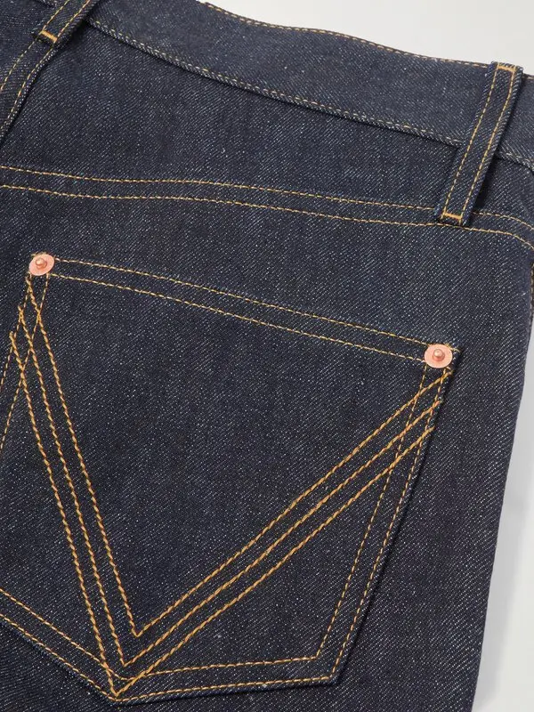 Bottega Veneta Intrecciato Suede-trimmed High-rise Straight-leg Jeans