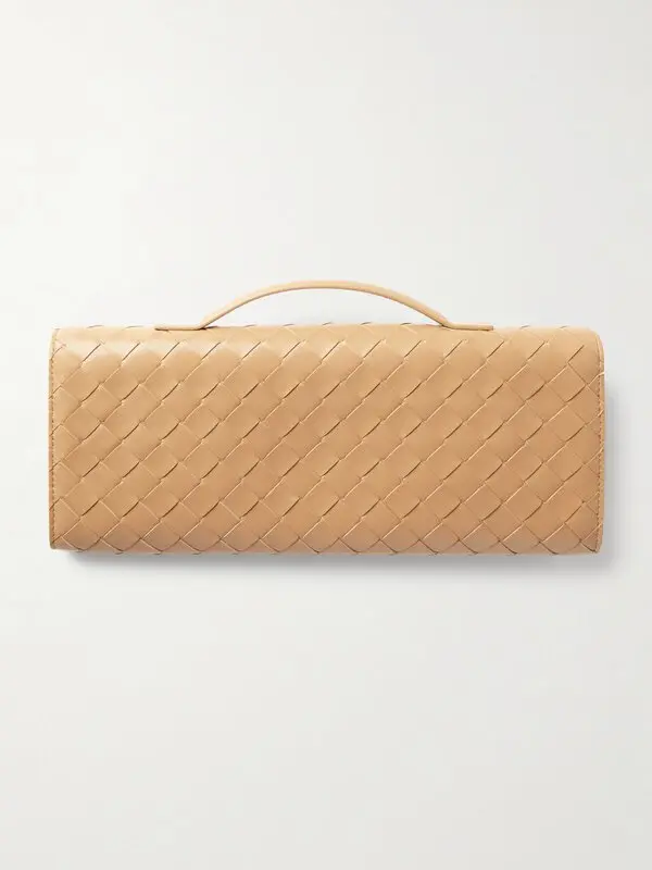 Bottega Veneta Andiamo Long Intrecciato Leather Clutch - Brown