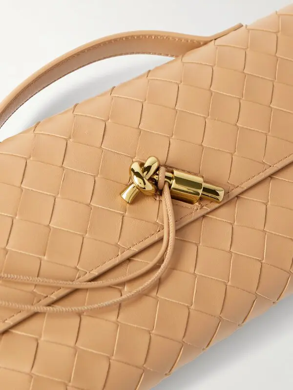 Bottega Veneta Andiamo Long Intrecciato Leather Clutch - Brown