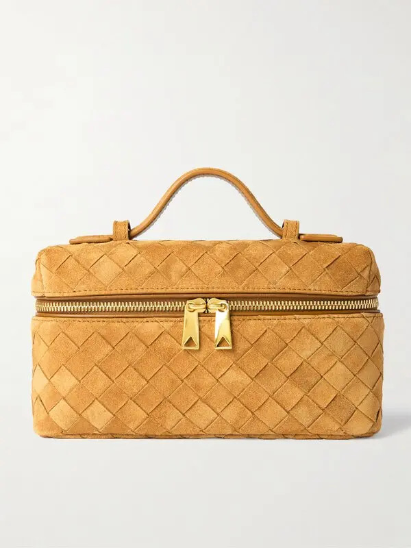 Bottega Veneta Intrecciato Suede Tote - Brown