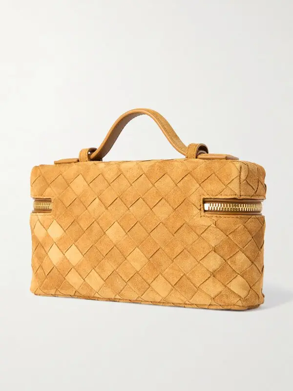 Bottega Veneta Intrecciato Suede Tote - Brown