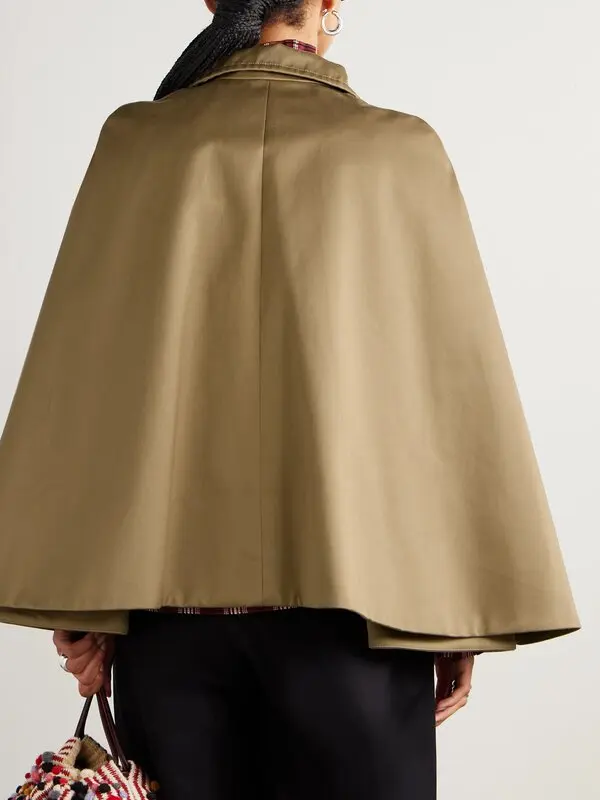 Loewe Double-breasted Cape-effect Organic Cotton-gabardine Jacket