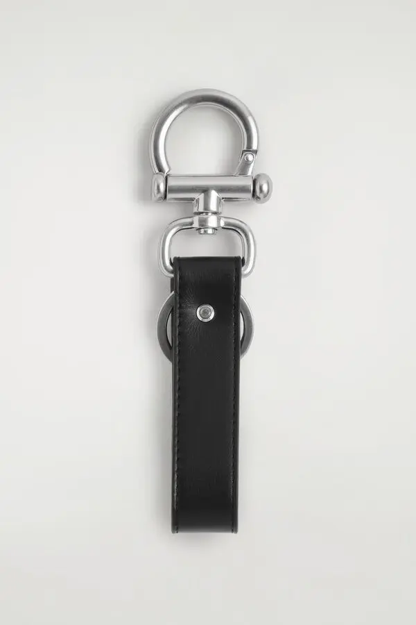 Cos Leather Keyring - Black