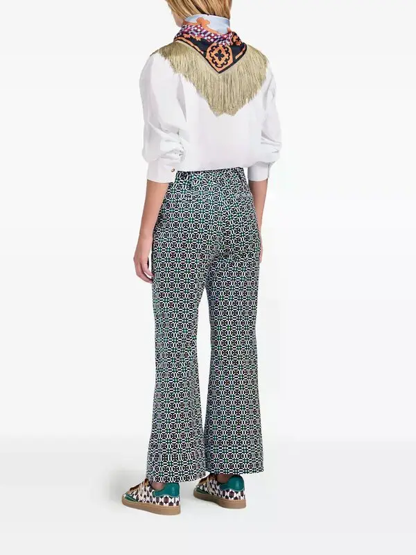 La DoubleJ Hendrix Geometric-print Trousers