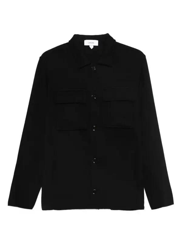 LARDINI Patch-pocket Button-front Jacket - Black