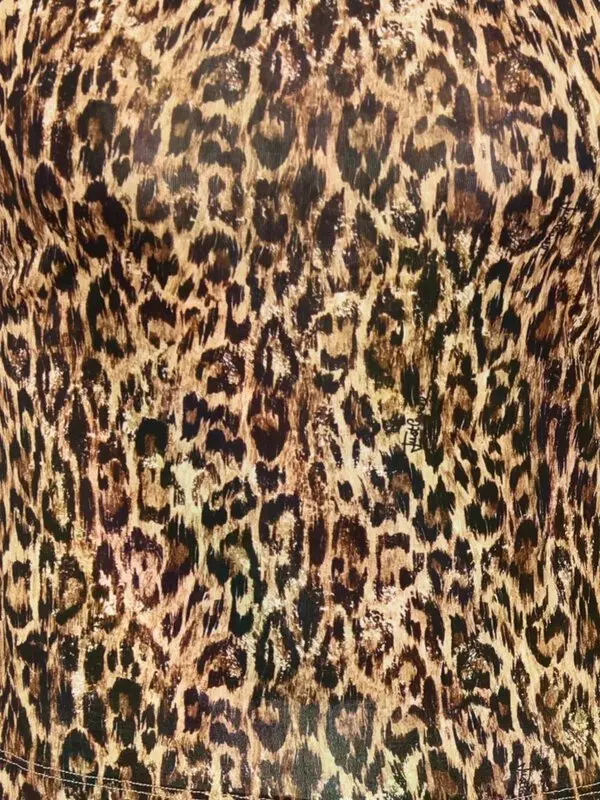 Just Cavalli Leopard-print Twist-detail Top - Brown