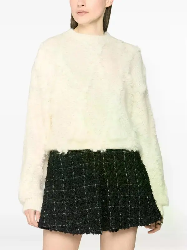GENNY Textured Sweater With Pom-pom Details