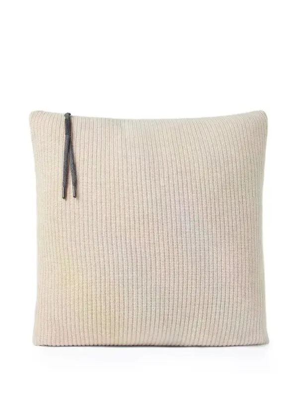Brunello Cucinelli Ribbed-knit Cushion - Neutrals