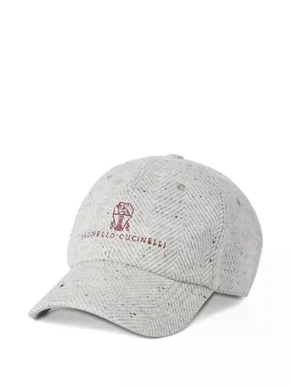 Brunello Cucinelli Chevron Embroidered Baseball Cap - Cxf75 Grey