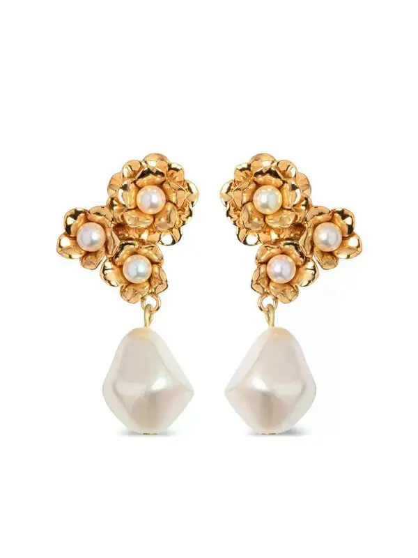 JENNIFER BEHR Romina Flower-pearl Earrings - Gold