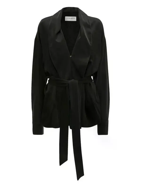 Victoria Beckham Wrap-belt Blouse - Black