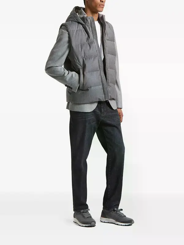 Peserico Hooded Quilted Gilet - Grey