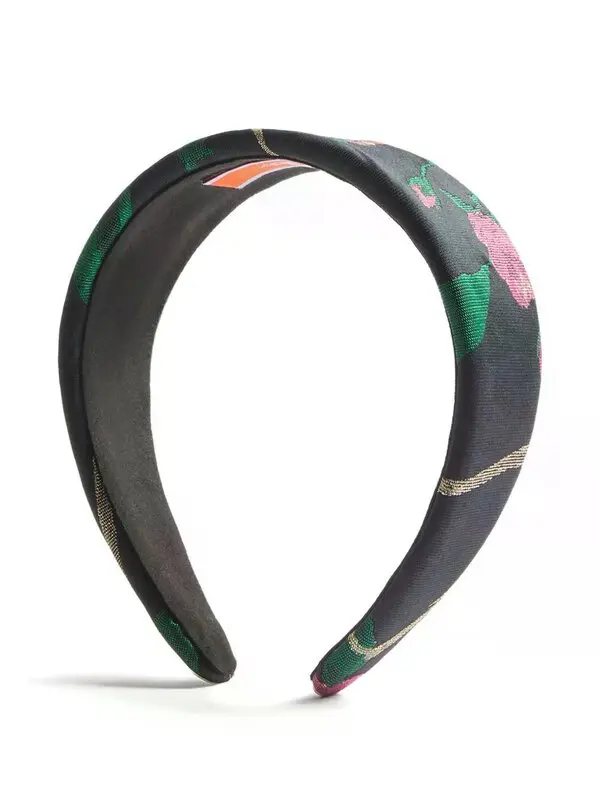 La DoubleJ Floral-jacquard Headband - Black