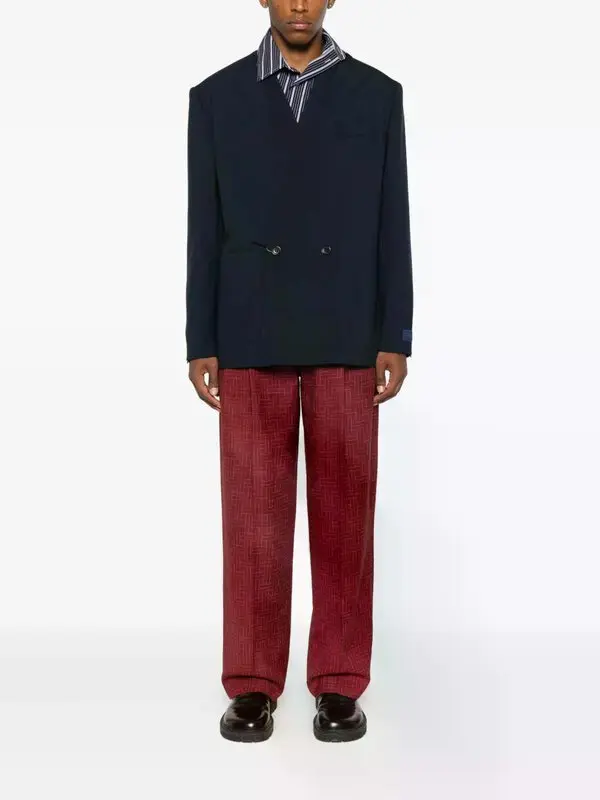 Kenzo Pleated Grid-pattern Trousers