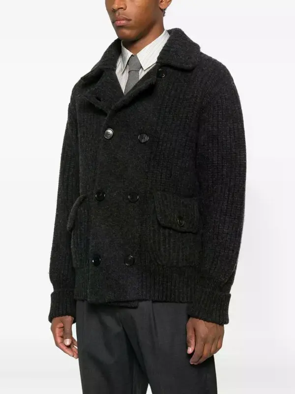 ROBERTO COLLINA Double-breasted Patch-pocket Cardigan