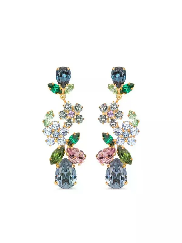 JENNIFER BEHR Martella Floral-crystal Earrings - Gold