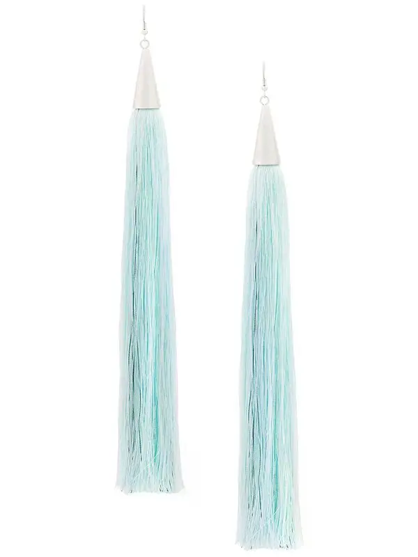 Eddie Borgo Long Tassel Earrings - Blue