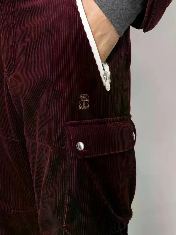 Brunello Cucinelli Logo-embroidered Corduroy Trousers