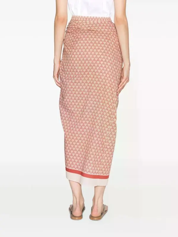 Brunello Cucinelli Geometric-print Knotted Skirt