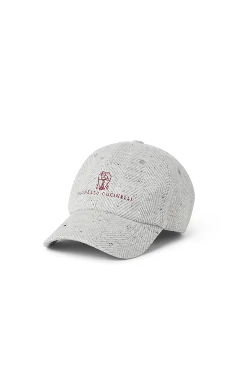 Brunello Cucinelli Chevron Baseball Cap - Dark Grey
