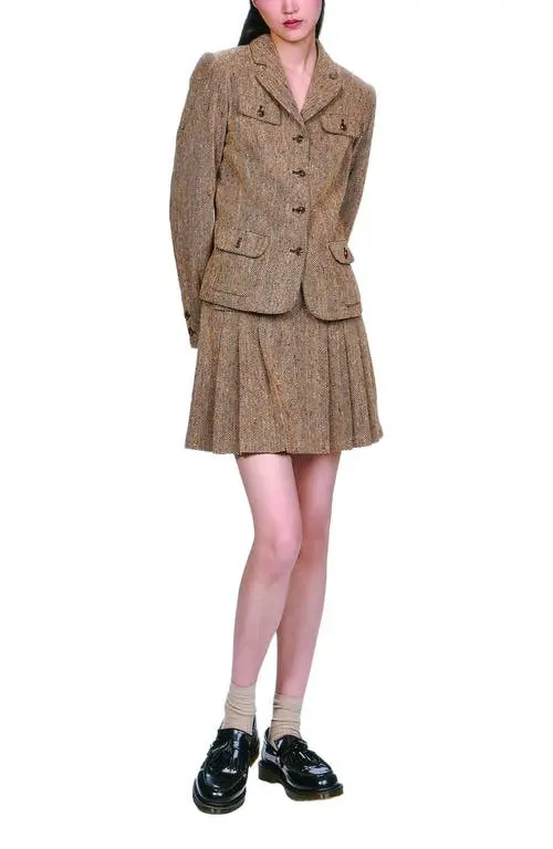 Anna Sui Herringbone Tailored Jacket