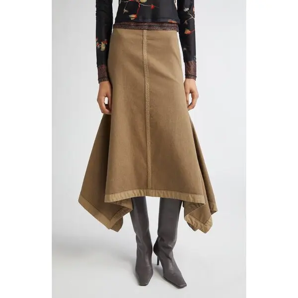 Eckhaus Latta Tarp Cotton Canvas Skirt - Earth