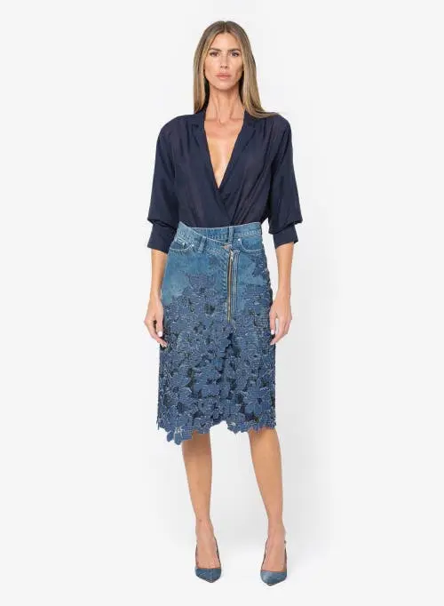JBQ Noemie Knee-length Denim Skirt