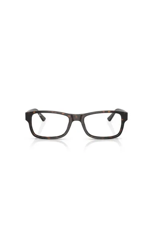 Ray-ban 55mm Square Full Rim Eyeglasses - Tortoise
