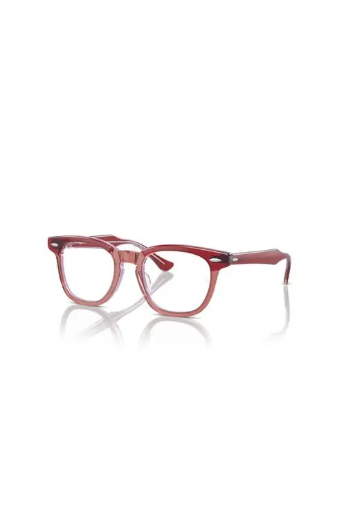 Ray-ban 45mm Square Full Rim Eyeglasses - Red