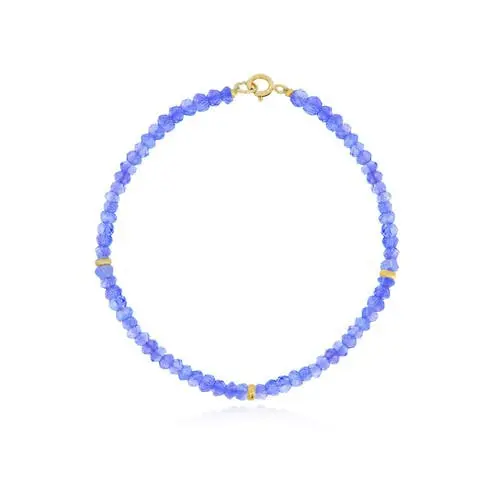 THE LOVERY 14k Yellow Gold Bead Bracelet - Tanzanite