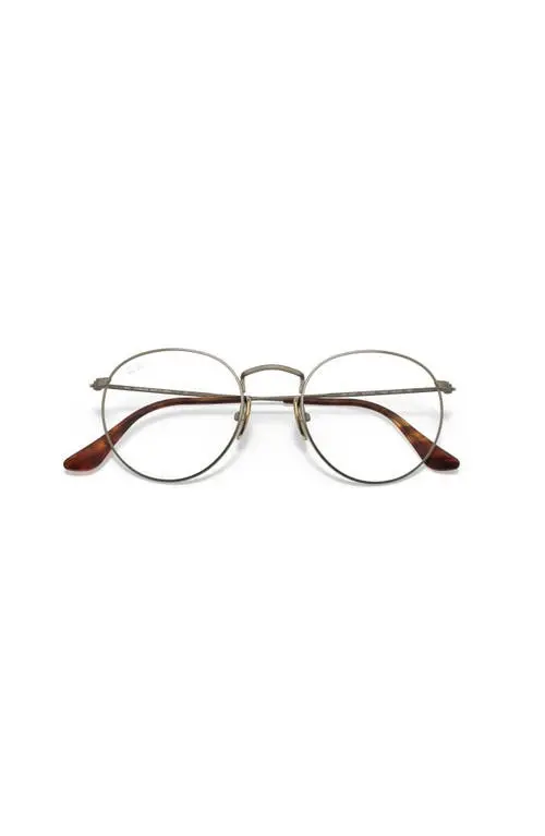 Ray-ban 50mm Square Eyeglasses - Gold/tortoise