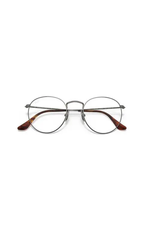 Ray-ban Round Frame Titanium Eyeglasses - Grey
