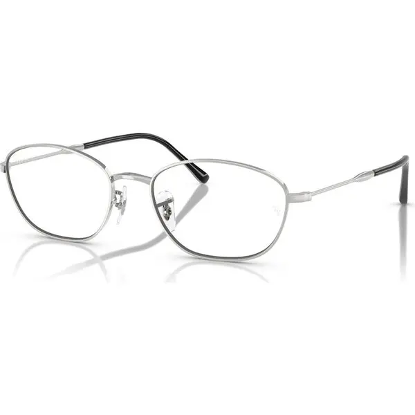 Ray-ban 55mm Irregular Eyeglasses - Silver