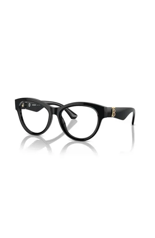 Burberry 53mm Round Optical Glasses - Black