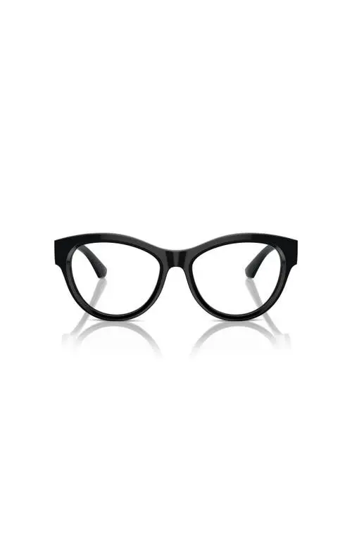 Burberry 53mm Round Optical Glasses - Black