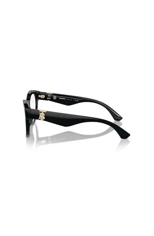 Burberry 53mm Round Optical Glasses - Black